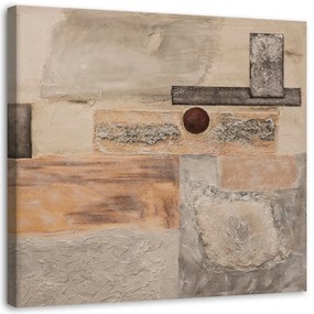 Obraz na plátně Abstraktní béžová hnědá - 60x60 cm
