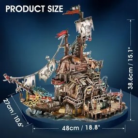 CubicFun Puzzle 3D Pirátský přístav Tortuga / 218 dílků / od 8 let