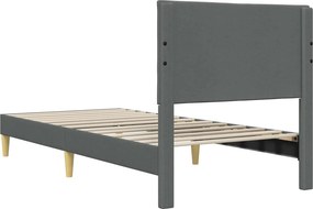 Rám postele s čelo Tmavě šedá 90 x 190 cm Textil 3414672