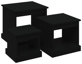 Konferenční stolky 3 ks černé kompozitní dřevo - Default Title
