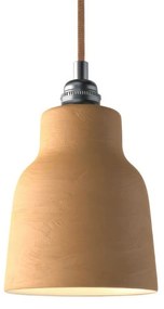 creative cables Závěsná lampa s textilním kabelem, keramickým stínidlem tvaru vázy s kovovými detaily Barva: Rezavý efekt-bílá