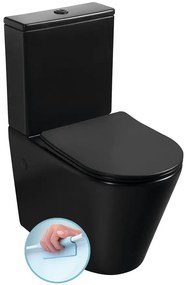Sapho Sapho, PACO RIMLESS WC kombi, spodní/zadní odpad, černá, PC1012WRB