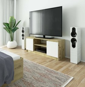 TV stolek Beron 140 cm dub artisan/bílý