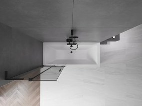 Mexen Velar L, 2-křídlová posuvná vanová zástěna 75 x 150 cm, 8mm šedé sklo, černá matná, 896-075-003-41-70