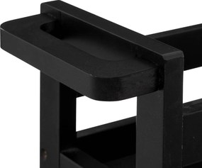 Extra úzký koupelnový regál na kolečkách, 3 police, šířka 15 cm, černý