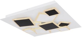GLOBO Stropní LED moderní přisazené osvětlení RABEA, 50W, teplá bílá-studená bílá, 50x50cm, hranaté 48290-50