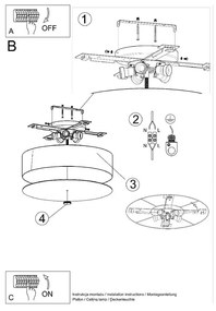 Bílé stropní svítidlo se skleněným stínidlem ø 50 cm Herra – Nice Lamps