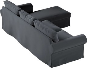 Potah na pohovku IKEA Ektorp 2-místná s lenoškou barva šedá látka sametová