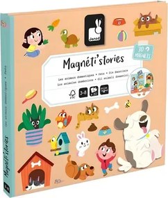 JANOD Magnetické příběhy Domácí mazlíčci / Magnetická knížka / 30 magn
