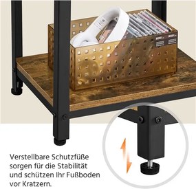 Sada 2 ks – Odkládací stolek Yaheetech – rezavě hnědá (257119859760)