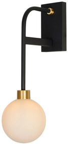 LUCIDE BEREN Black Big nástěnné svítidlo IP44, průměr 12cm