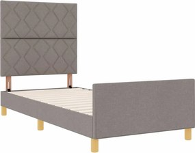 Rám postele s čelo Taupe 100 x 200 cm textil 3344785
