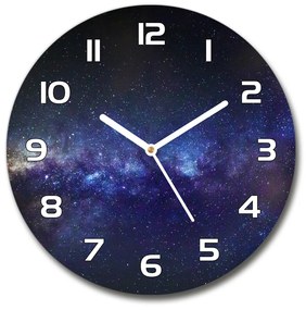 Wallmuralia Skleněné hodiny kulaté Mléčná dráha fi 30 cm