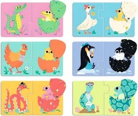 DJECO Puzzle Duo Vajíčka / 6x2 dílků / od 2 let