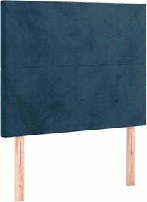 Čelo postele s LED tmavě modré 80x5x118/128 cm samet 3122178