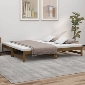 Výsuvná postel medově hnědá 2x (90 x 190 cm) masivní borovice,  823417