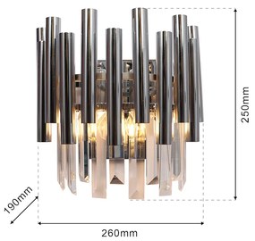 Nástěnné svítidlo Madison, 1x křišťálové/chromové kovové stínítko