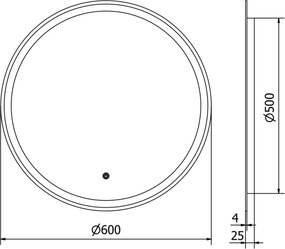 Mexen Gobi koupelnové zrcadlo podsvícené, kulaté 60 cm, LED 6000K, proti mlze - 9801-060-060-611-00