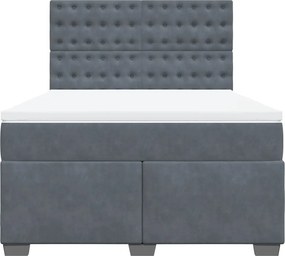 Box spring postel s matrací tmavě šedá 160x200 cm samet 3293267