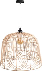 Toolight Boho, stropní svítidlo 40cm 1xE27 APP1352-1CP, černá-přírodní hnědá, OSW-05765