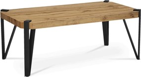 Konferenční stolek MDF divoký dub, kov černý mat (110 x 60) cm Divoký dub