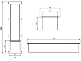 Mexen X-Wall-B zásobník toaletního papíru, inox - 1915