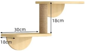 Designový a velmi kvalitní nástěnný nábytek pro kočky z masivu Varianta: two Layers Ladder