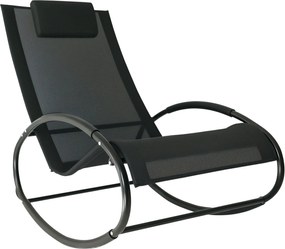 Houpací křeslo Outsunny s nulovou gravitací, ergonomické houpací křeslo s polstrováním a prodyšnou tkaninou pro použití uvnitř a venku, šedé, 105x62x8