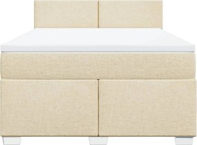 Box spring postel s matrací krémová 140x200 cm textil 3285909