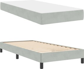 Postel s boxspringem s matrací Světle šedá 90 x 200 cm textil 3398665