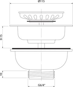 Bruckner dřezová nerez výpust 6/4 černá 155.121.6