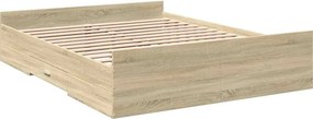 Rám postele se zásuvkami dub sonoma 150x200 cm kompozitní dřevo 3280288