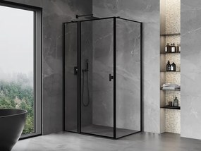 Mexen Mist T, sprchový kout s křídlovými dveřmi, levý, 100 x 110 cm, 8mm čiré sklo, černý profil, 8A4T-110-100-70-70-L