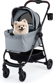 Costway 3 v 1 Pet Buggy s odnímatelným nosičem a nastavitelnou síťovanou