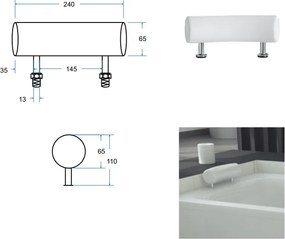 Besco Ambition podhlavník na vanu, bílý