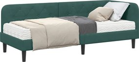 Rohový rám postele Tmavě zelená 80 x 200 cm samet 3394136