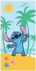 Bavlněná plážová osuška Lilo &amp; Stitch - motiv Na slunečné pláži - 100% bavlna - 70 x 140 cm