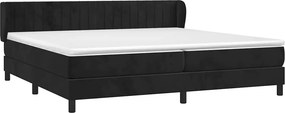 Box spring postel s matrací černá 200x200 cm samet 3127633