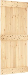 vidaXL Posuvné dveře s kováním 90 x 210 cm masivní borové dřevo [3203233]