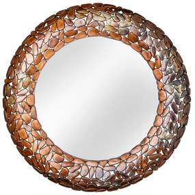 Nástěnné zrcadlo Saim mosaic, 82 cm, měděná