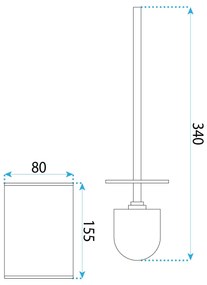 Rea Til, kovový stojan na WC s kartáčem, černá matná, REA-88095