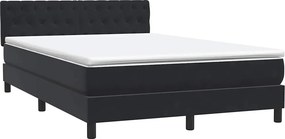 Box spring postel s matrací a LED černá 160x210 cm samet 3317177