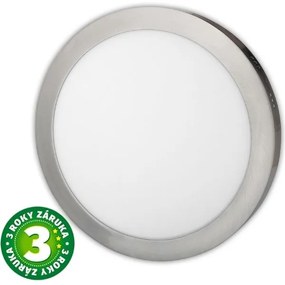 Prémiový přisazený LED panel 24W 2000lm, denní, kruhový, matný chrom, 3 roky