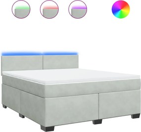 Box spring postel s matrací světle šedá 180x200 cm samet 3288672