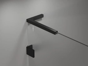 Mexen Lunar, L pravý výklopný sprchový kout 70 x 70 cm, 8mm čiré sklo, černý profil, 834L-070-070-70-00-P