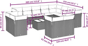 13dílná zahradní sedací souprava s poduškami béžová polyratan 3218539
