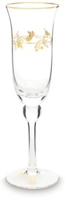 Pip Studio Love Birds sklenice na šampaňské, 235ml (Zlatem zdobené sklenice na šampaňské)