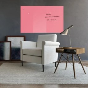 Růžová perlová skleněná magnetická nástěnka Smatab® - 80 × 120 cm