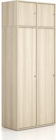 Nástavba pro skříně FRAME, 2x dveře, 872 x 450 x 427 mm, cylindrický zámek, dub přírodní