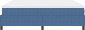 Postel s boxspringem Modrá a bílá 200 x 200 cm Žebrovaná látka 3337485